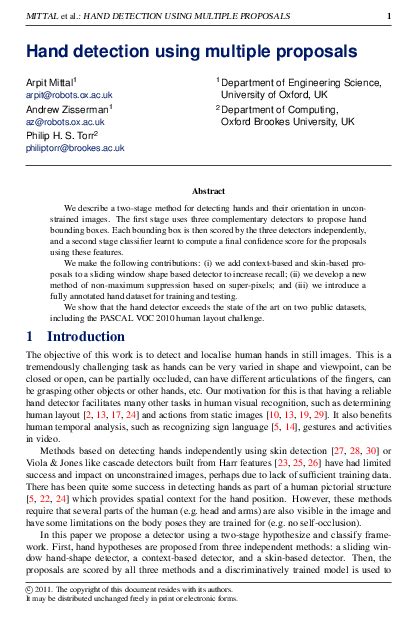 pdf hand detection using multiple proposals