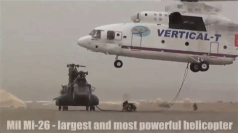 Russian Masterpiece Mil Mi 26 Picks Up A Nato Ch 47 Chinook Youtube