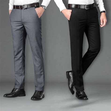 Celana Kantor Formal Pria Slim Fit Bahan Wool Premium Hitam Abu Shop Tokopedia