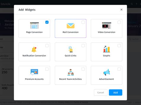 Add Widgets Popup By Jay Nagar On Dribbble