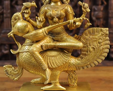 Brass Rare Swan Veena Divya Saraswati Goddess Of Talent In Etsy