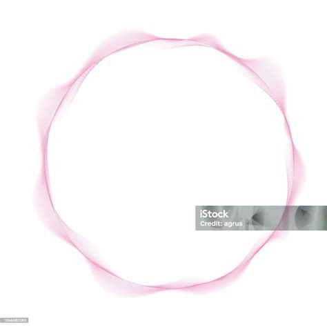 흰색 배경에 추상 벡터 핑크 컬러 파도 선이있는 둥근 프레임 0명에 대한 스톡 벡터 아트 및 기타 이미지 0명 곡선 디자인 Istock