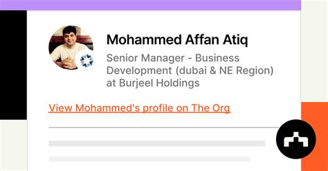 Mohammed Affan Atiq Senior Manager Business Development Dubai And Ne Region At Burjeel