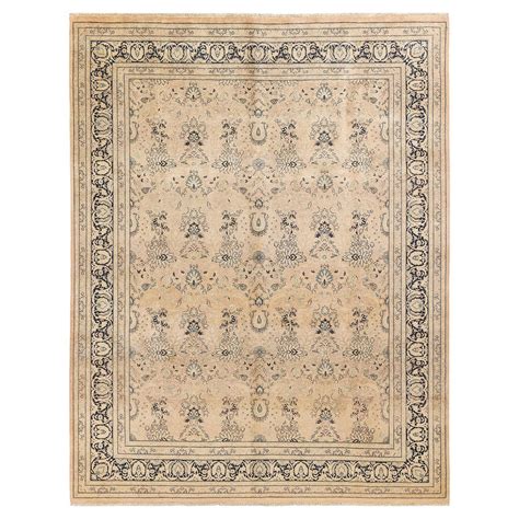 One Of A Kind Hand Made Traditional Mogul Beige Area Rug For Sale At