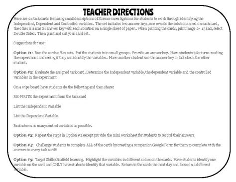 scientific variable task cards by using your smarticles tpt