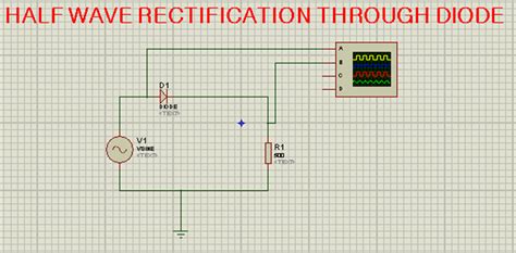simplest half wave rectification in proteus the engineering projects