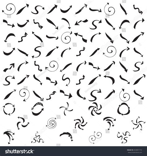 Curved Arrow Set Collection Cursors On Stock Illustration 453891772 Shutterstock