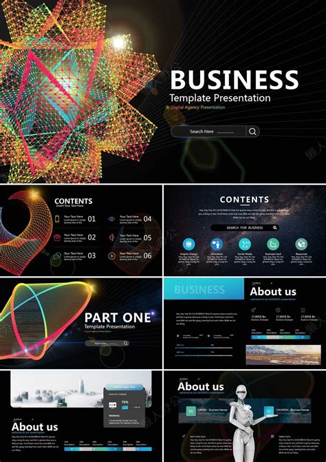 抽象艺术ppt模板 16 免费下载 懒人办公