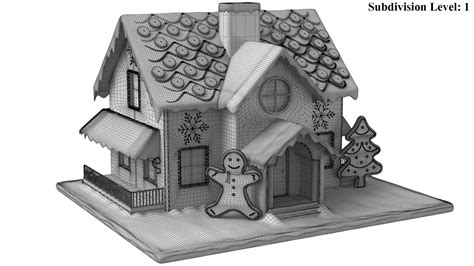 Detailed Gingerbread House Model Turbosquid 2159975