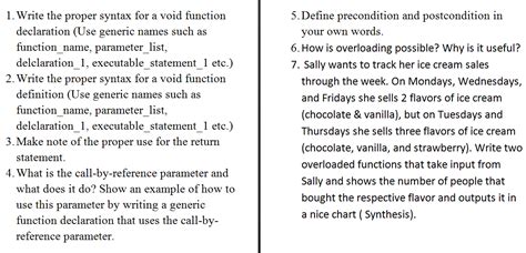 Solved Write The Proper Syntax For A Void Function Chegg