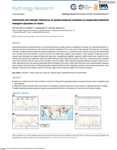 Pdf Catchment And Climatic Influences On Spatio Temporal Variations In Suspended Sediment