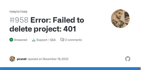 error failed to delete project 401 · discussion 958 · rowyio rowy