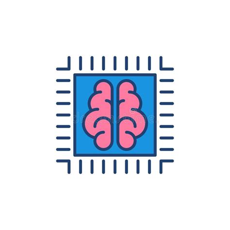 Ai Processor Or Chip With Brain Colored Vector Icon Stock Vector Illustration Of Shape Neuron
