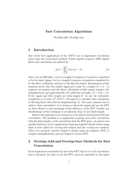 fast convolution algorithms pdf fast fourier transform convolution