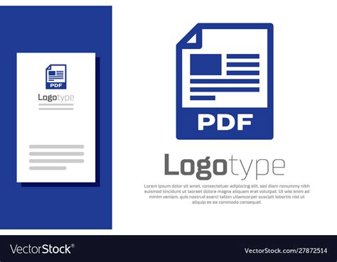 Blue Pdf File Document Download Button Icon Vector Image