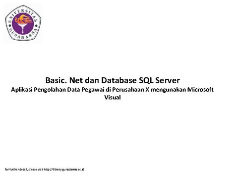 Basic Net Dan Database SQL Server Aplikasi Pengolahan
