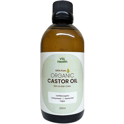 Vsl Castor Oil Certified Organic 220ml And 520ml