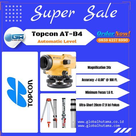Topcon At B4 Automatic Level Gratis Kalibrasi 1 Tahun