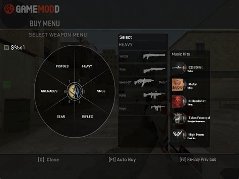 CSGO S Buy Menu For CS CS GUIs Weapon Menu GAMEMODD