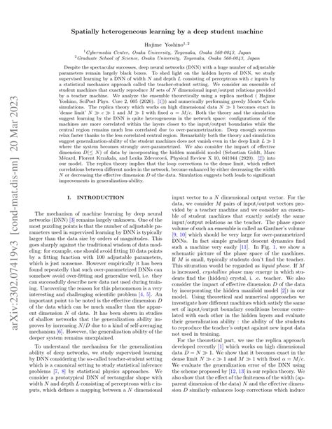 PDF Spatially Heterogeneous Learning By A Deep Student Machine