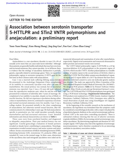 Pdf Association Between Serotonin Transporter 5 Httlpr And Stin2 Vntr Polymorphisms And
