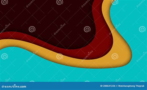 Simple Artistic Curve Layout Minimal Papercut Shaping Background Stock Illustration