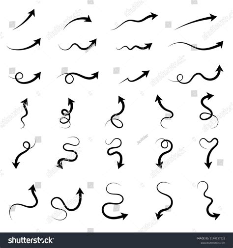 Hand Drawn Vector Illustration Curved Arrow Stock Vector Royalty Free 2148157521 Shutterstock