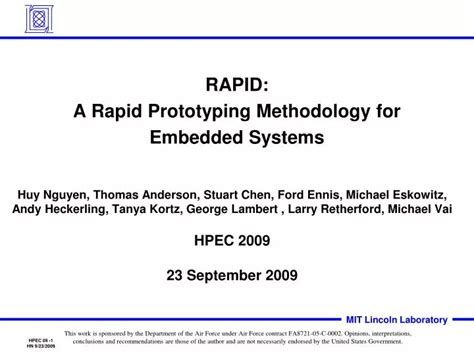 Ppt Rapid A Rapid Prototyping Methodology For Embedded Systems