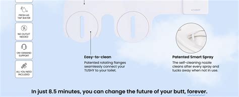 Tushy Fresh Cool Water Bidet Ultra Slim Toilet Seat Attachment Non
