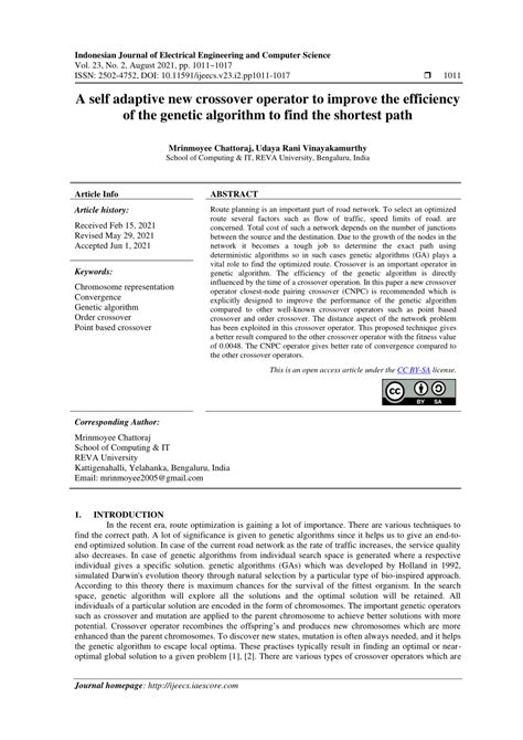 Pdf A Self Adaptive New Crossover Operator To Improve The Efficiency