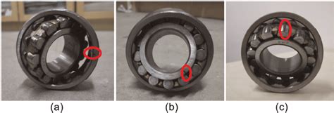 Faults In The Spherical Roller Bearing A Outer Race Fault B Inner