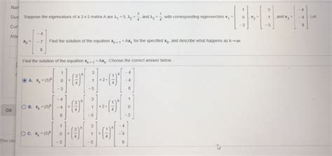 Solved Suppose The Eigenvalues Of A 3x 3 Matrix A Are λ1 5