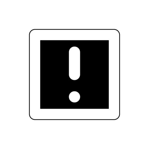 Premium Vector Exclamation Mark Of Outline Square Alert Warning Icon Sign Danger Flat Design