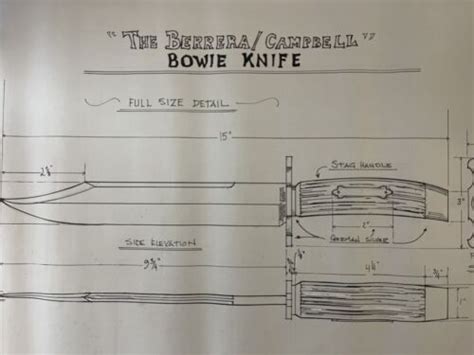 The Berrera Campbell Bowie Knife Diagram By Joseph Musso 2375” X 19” 4826866089