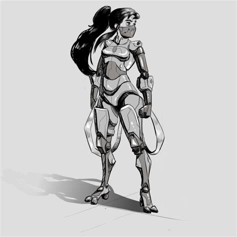 female robot sketch
