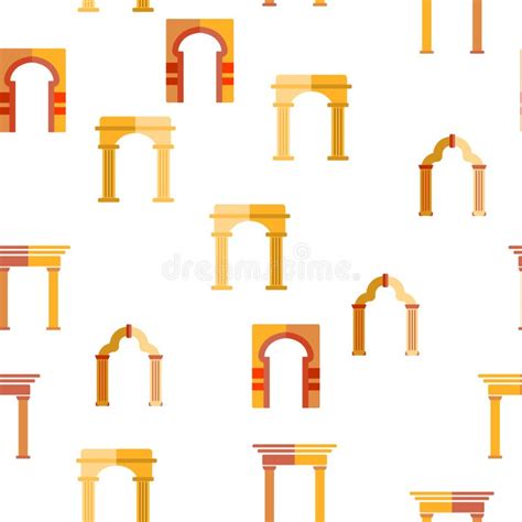 Classic Arch Vector Seamless Pattern Stock Vector Illustration Of Isolated Gate