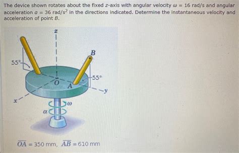 Solved The Device Shown Rotates About The Fixed Z Axis With Chegg