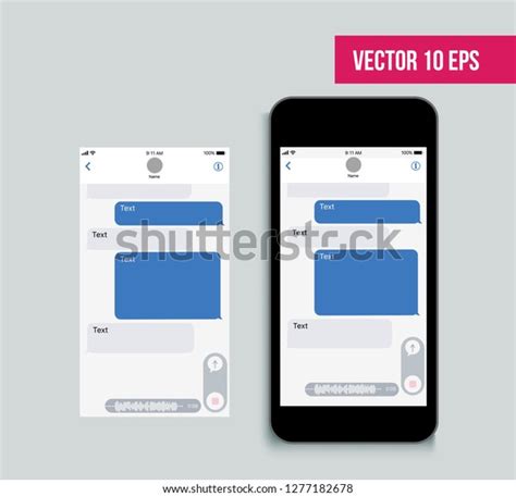 Mobile Ui Kit Messenger Chat App Stock Vector Royalty Free 1277182678