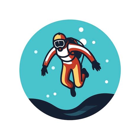 Premium Vector Vector Of A Man In A Diving Suit Floating In The Water