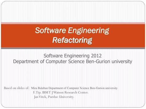 Ppt Software Engineering Refactoring Powerpoint Presentation Free