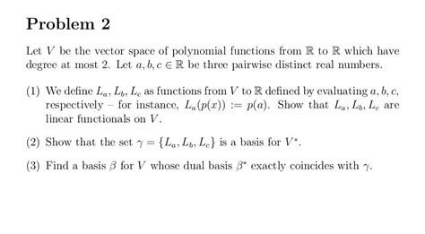 solved let v be the vector space of polynomial functions