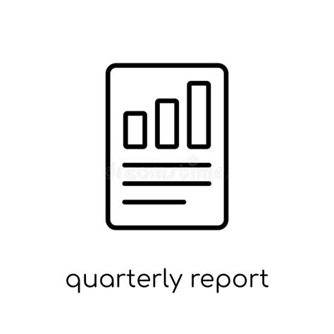 Quarterly Report Icon Trendy Modern Flat Linear Vector Quarterly Report Icon On White
