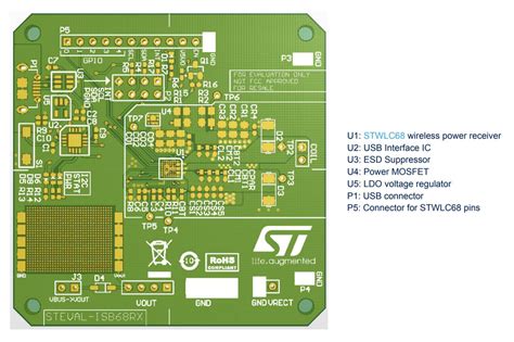 STEVAL ISB68RX 5W Wireless Charger Receiver For Baseline Power Profile BPP Applications