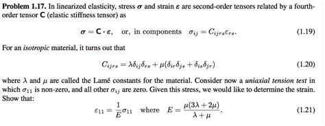 Solved Problem 117 In Linearized Elasticity Stress O And