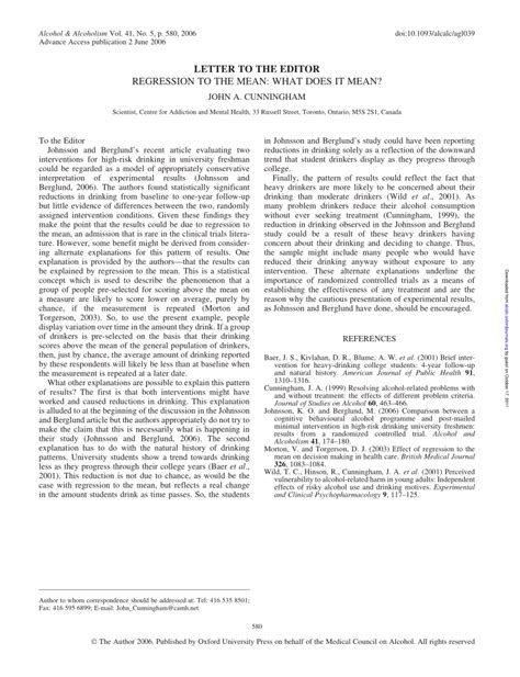 Pdf Regression To The Mean What Does It Mean