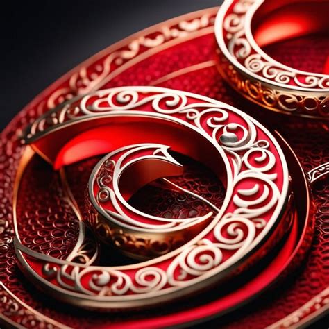 Premium Ai Image Red Cresent Abstract Background