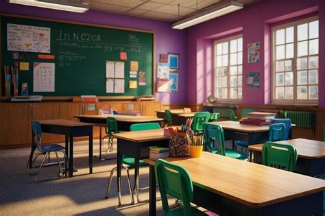 Classroom With An Educational Research Corner Premium Ai Generated Image