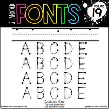 Lined Tracing Fonts For Handwriting Stanford Font Bundle 19 TPT