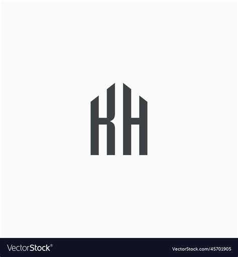 Letter Kh Initial Logo Design Template Royalty Free Vector