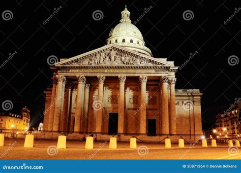 Pantheon By Night Paris Editorial Stock Image Image Of Sculptures